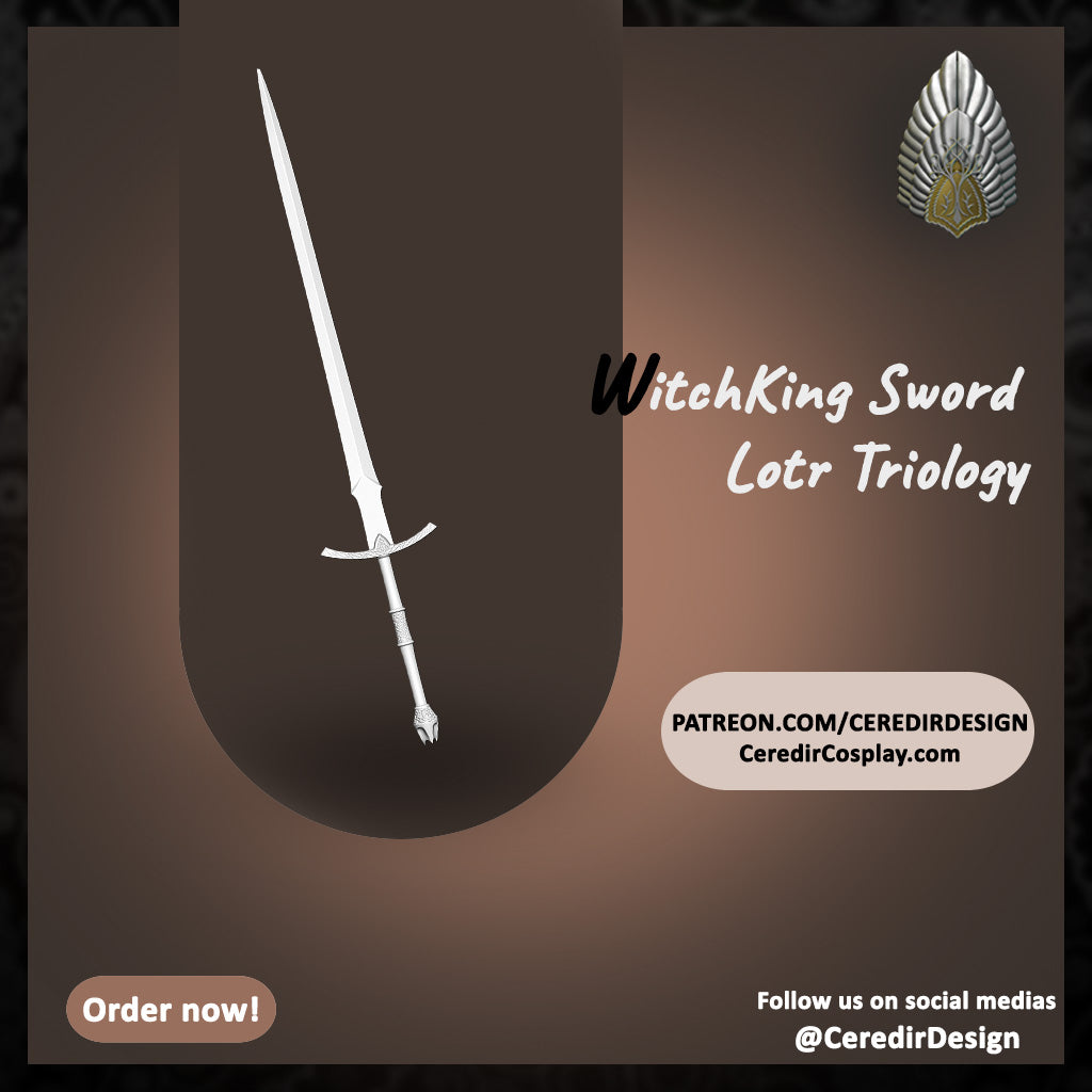 Witch King Sword lord of the rings 3D DIGITAL DOWNLOAD – CeredirDesign